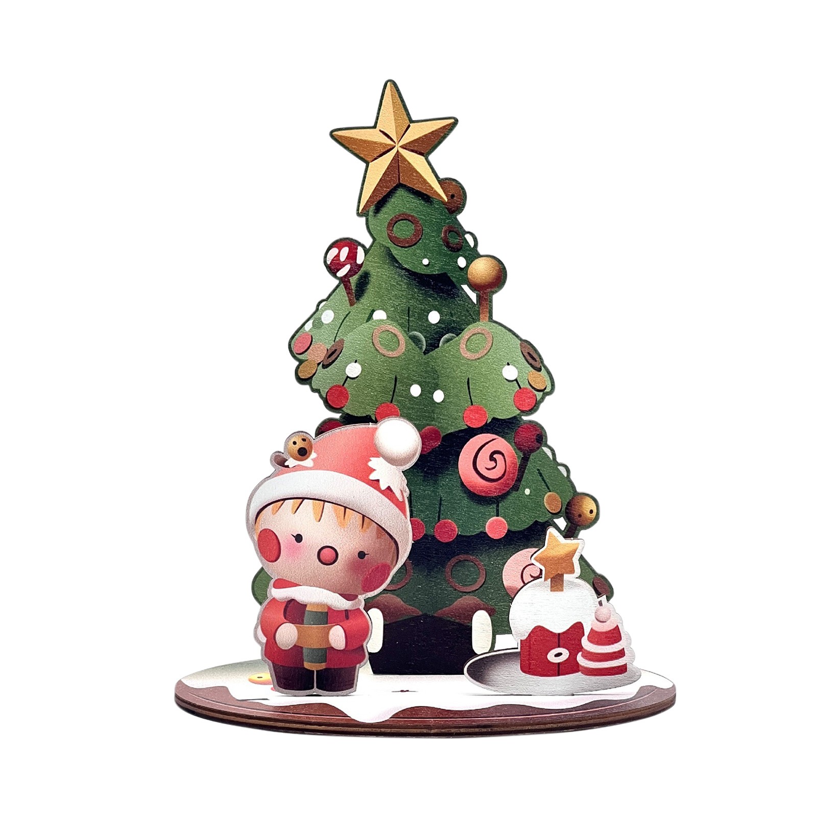 Enchanting Cartoon Style Christmas House Tabletop Decorations,Mini ...