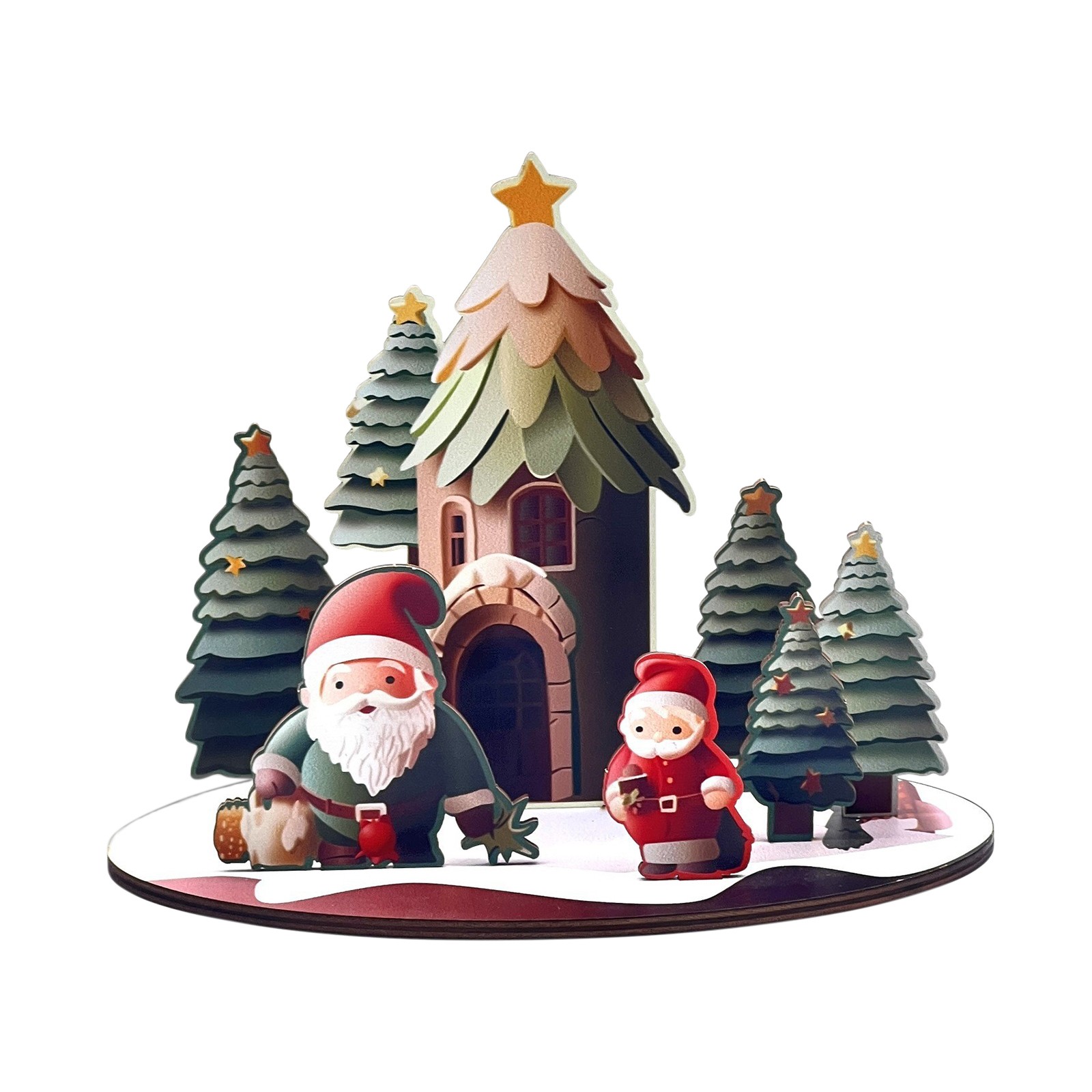 Enchanting Cartoon Style Christmas House Tabletop Decorations,Mini ...