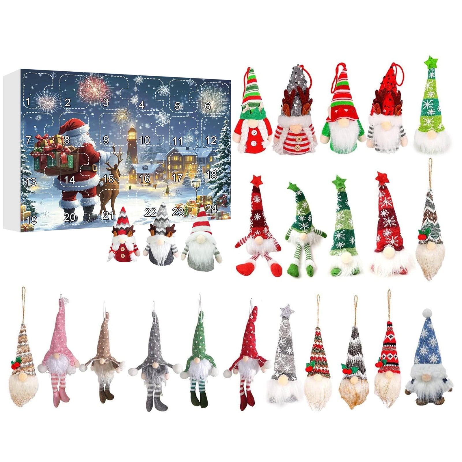 Enchanting Christmas Gnome Advent Calendar 2025, 24pc Collectible Plush ...