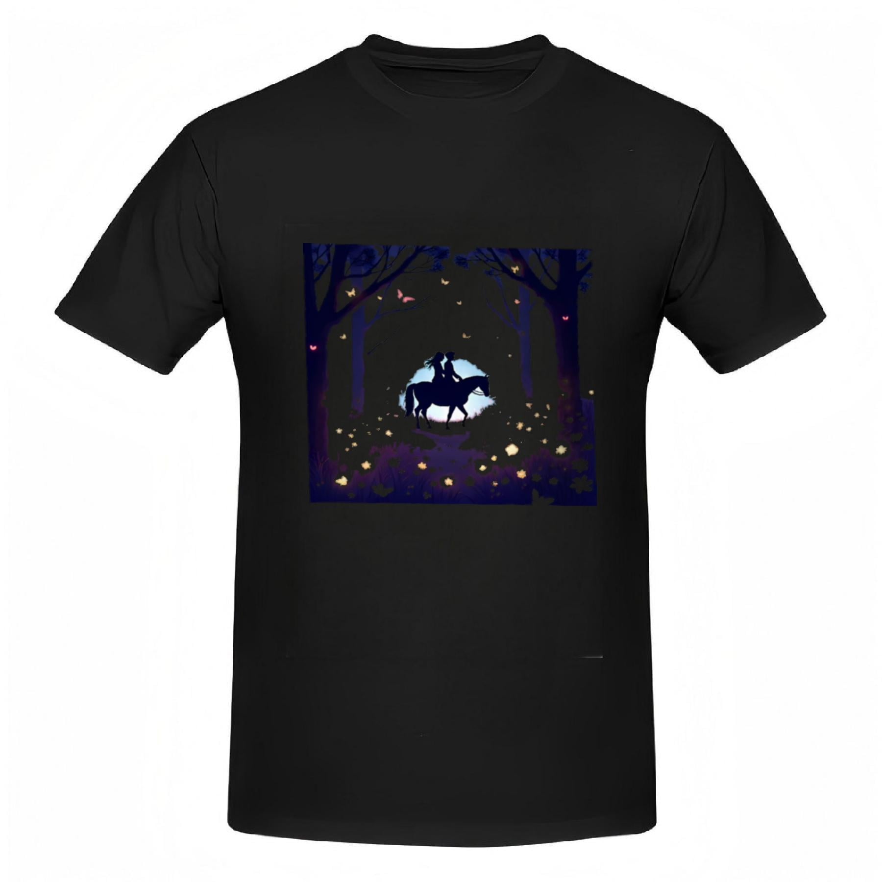 Enchanting Cotton Short Sleeve T-Shirts for Women - Magical Forest ...