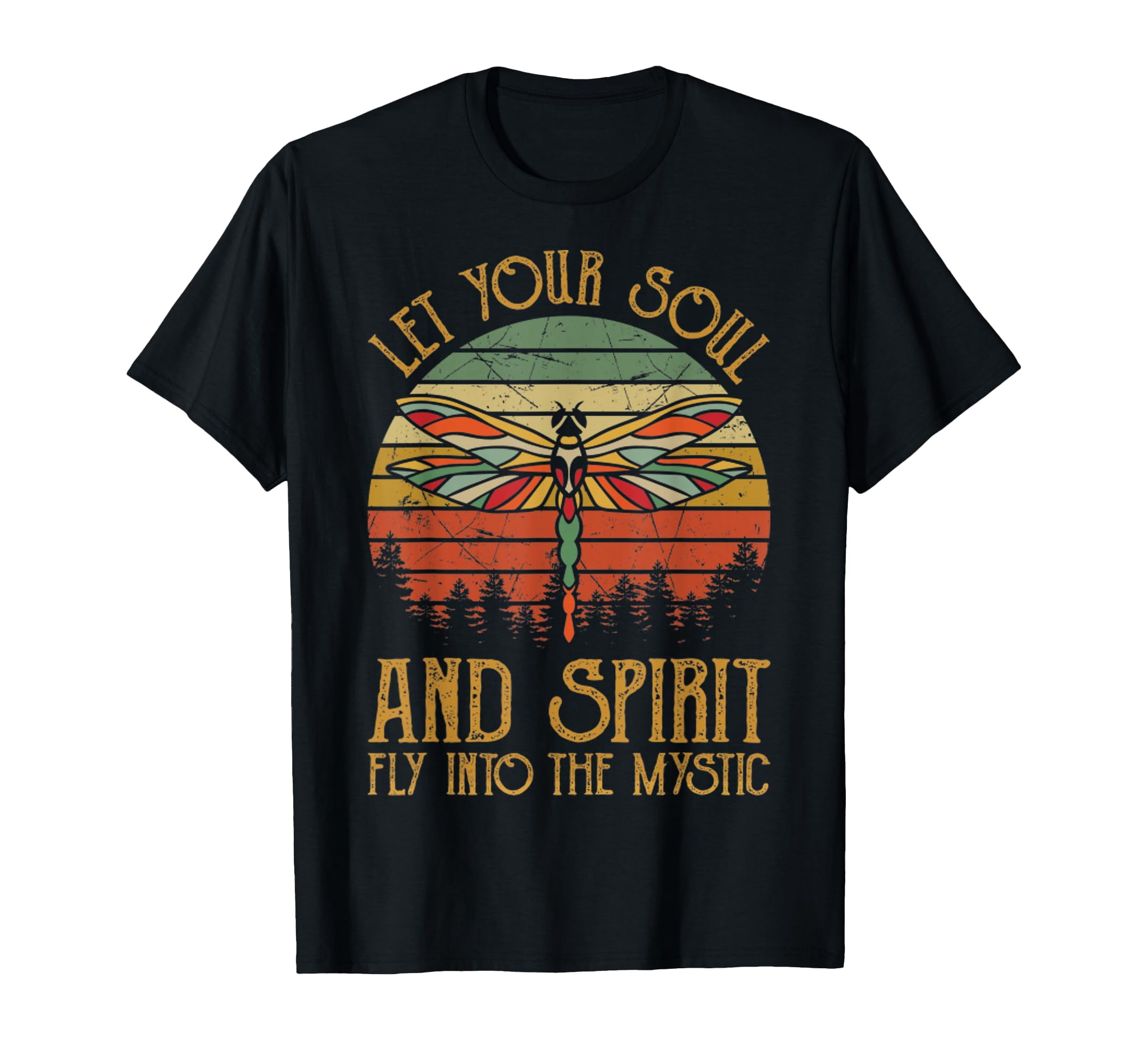 Enchanting Dragonfly Sunset Forest Graphic T-Shirt for Free Spirit ...