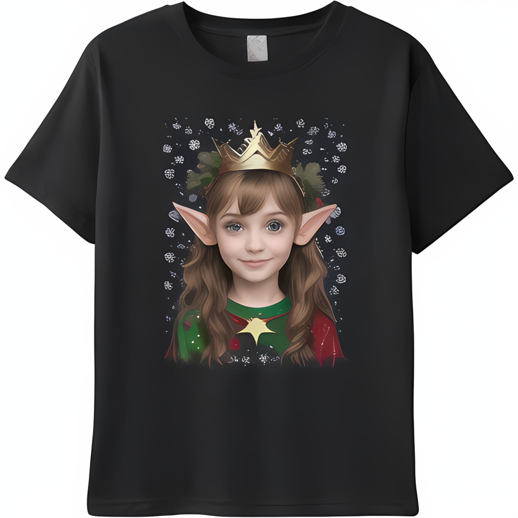 Enchanting Elf Princess Graphic Black T-Shirt Sparkle and Shine with ...