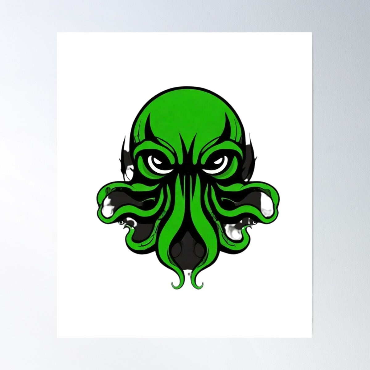 Enchanting Emerald Octo: Kawaii Sea Creature Art Poster Wall Art ...