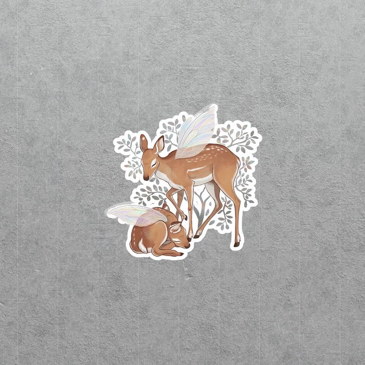 Enchanting Fairy Deer Sticker: Magical Fawn With Iridescent Wingsphone ...