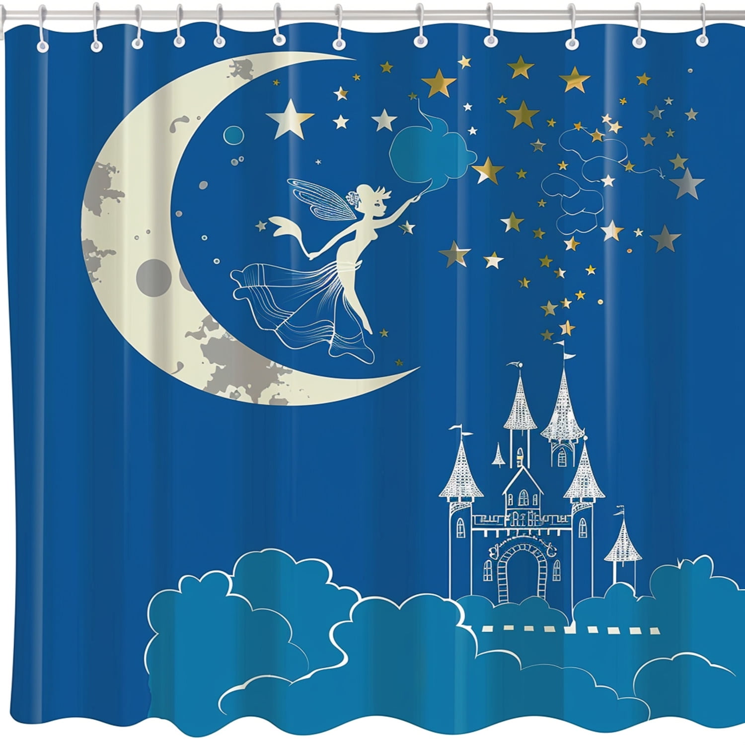 Enchanting Fairy Tale Castle Shower Curtain with Magical Silhouette ...