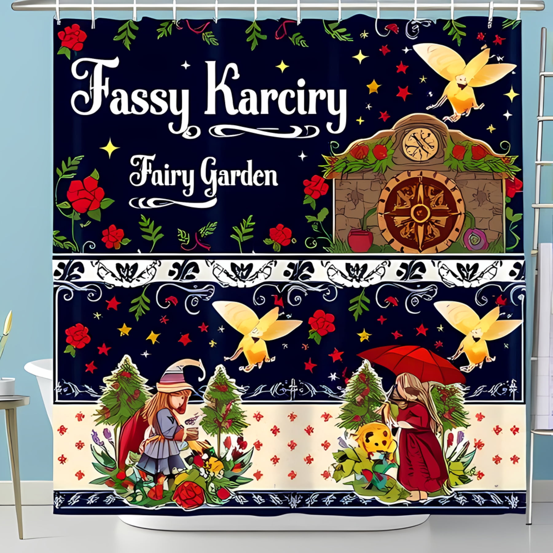 Enchanting Fassy Karciry Garden Shower Curtain Whimsical Design with ...