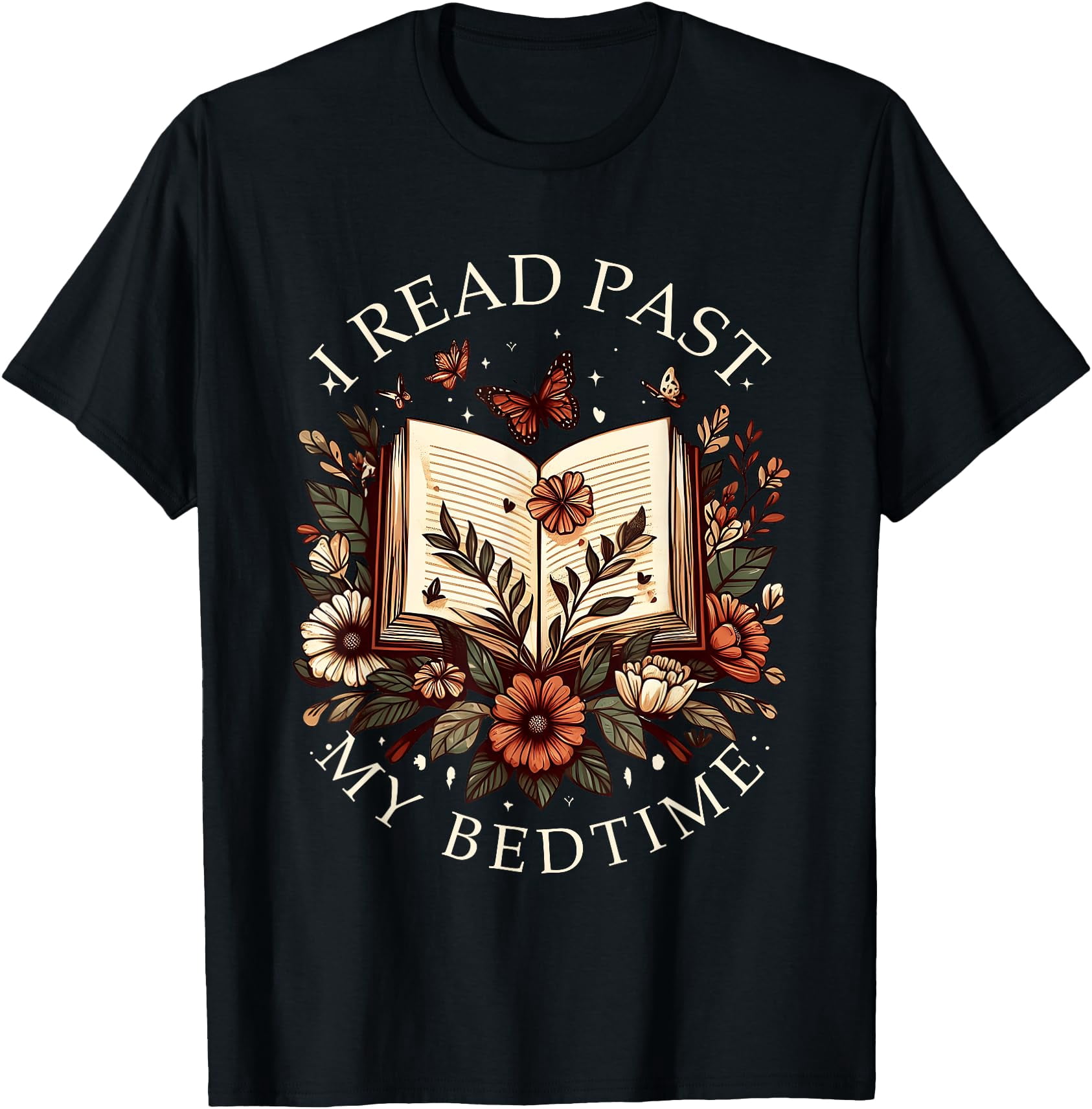 Enchanting Floral Bookish Reading Scene T-Shirt for Dedicated Bookworms ...