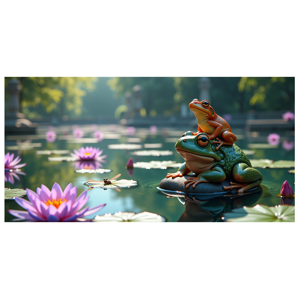 Enchanting Forest Themed Frog Lotus Banner, Party Backdrop Decor ...