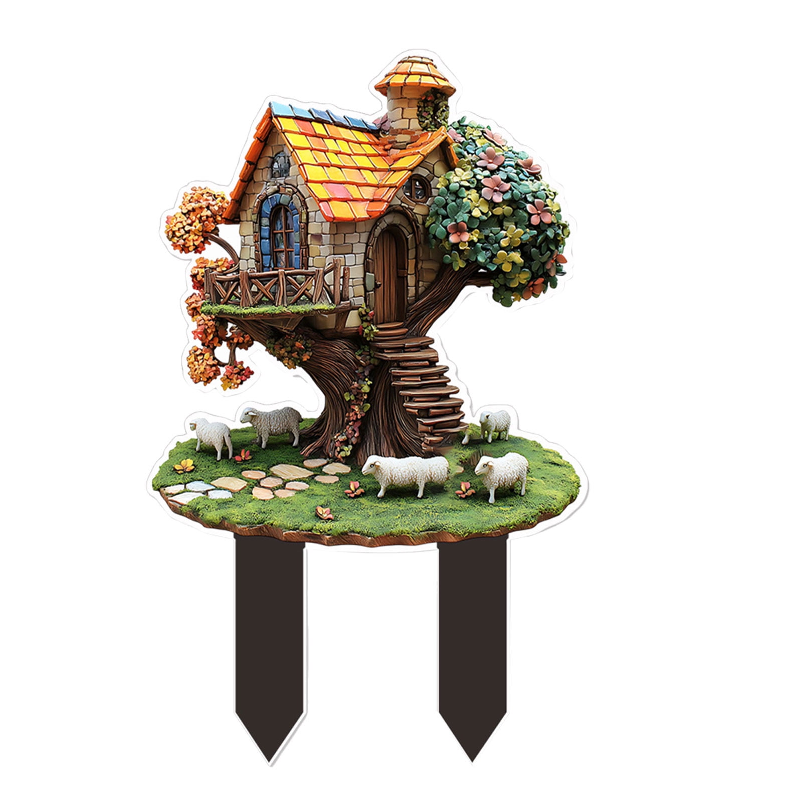 Enchanting Guitar Playing Garden Stake And Wear 2D Acrylic Floor Insert ...
