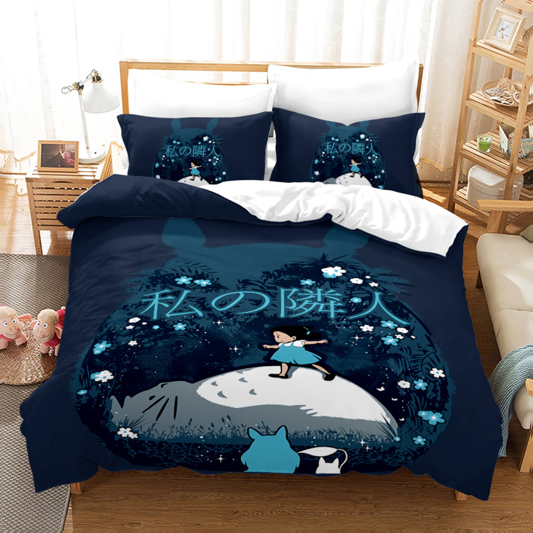 Enchanting Inspired Duvet Cover Set Scene Navy Blue Whimsical Design ...