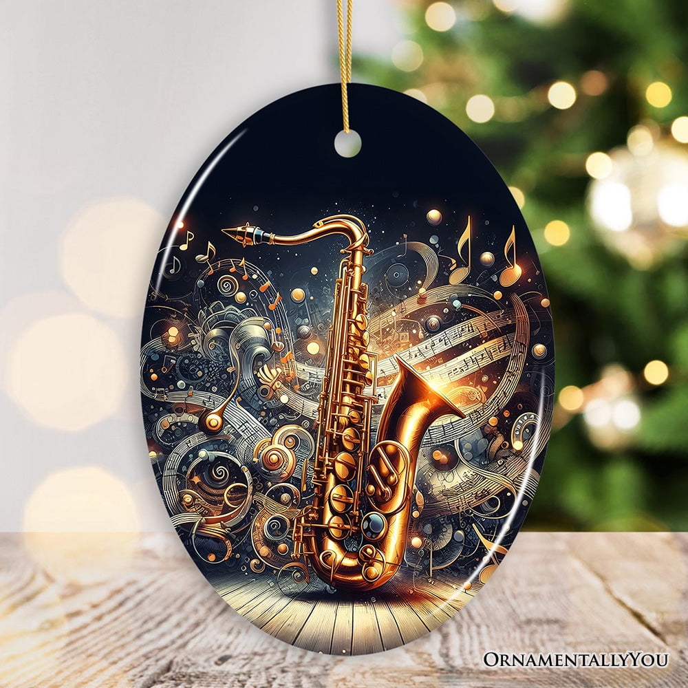 Enchanting Melodic of an Elegant Saxophone Ceramic Ornament ...