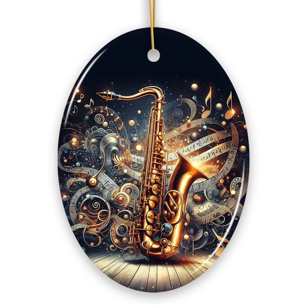Enchanting Melodic of an Elegant Saxophone Ceramic Ornament ...