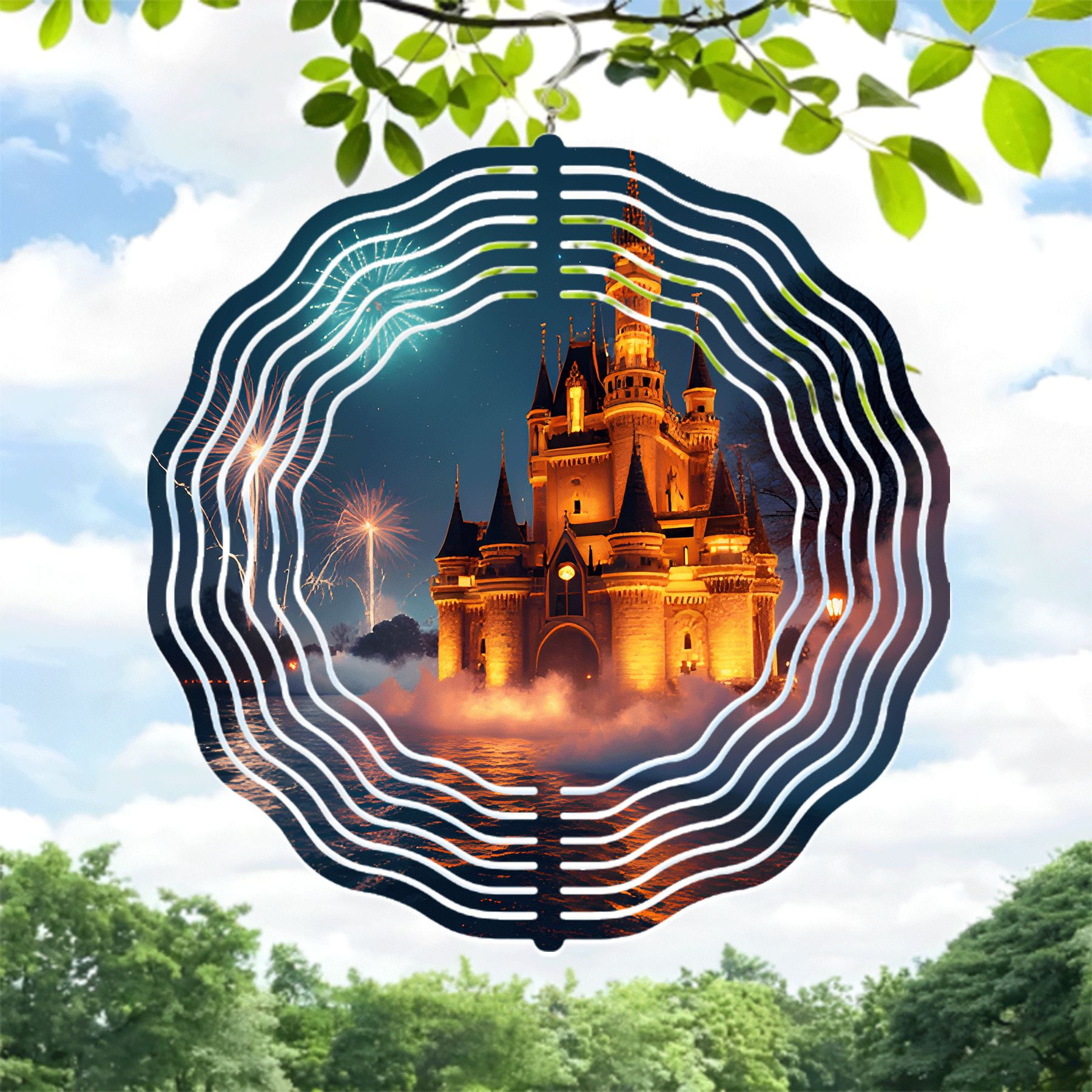 Enchanting Metal Hanging Wind Spinners & Chimes - Circular Pattern ...