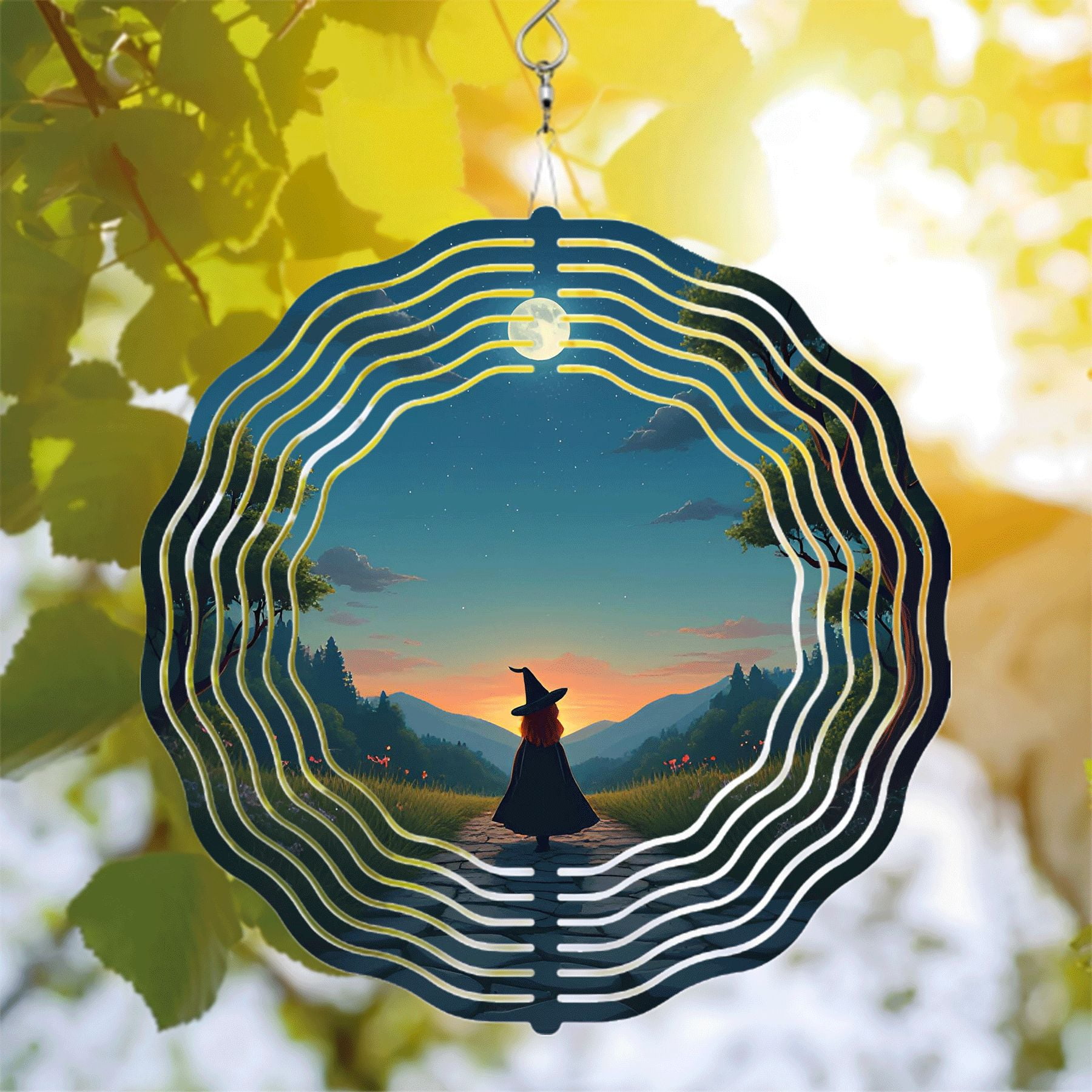 Enchanting Metal Hanging Wind Spinners & Chimes - Circular Pattern ...