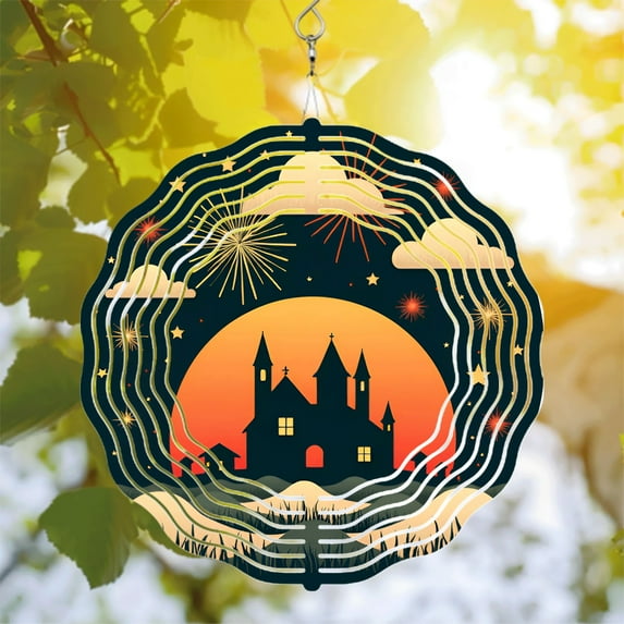 Enchanting Metal Hanging Wind Spinners & Chimes - Circular Wave Design ...