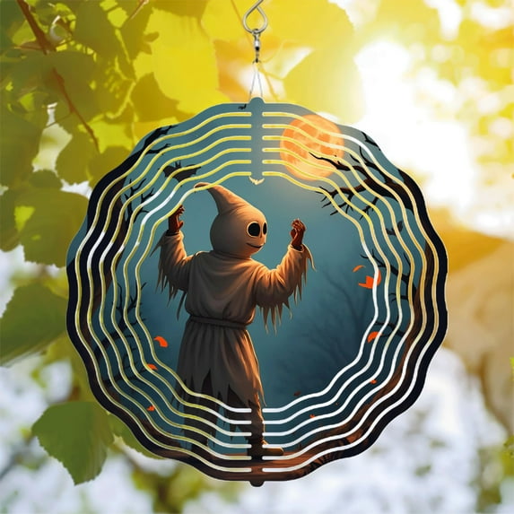 Enchanting Metal Hanging Wind Spinners & Chimes - Ghostly Forest Design ...