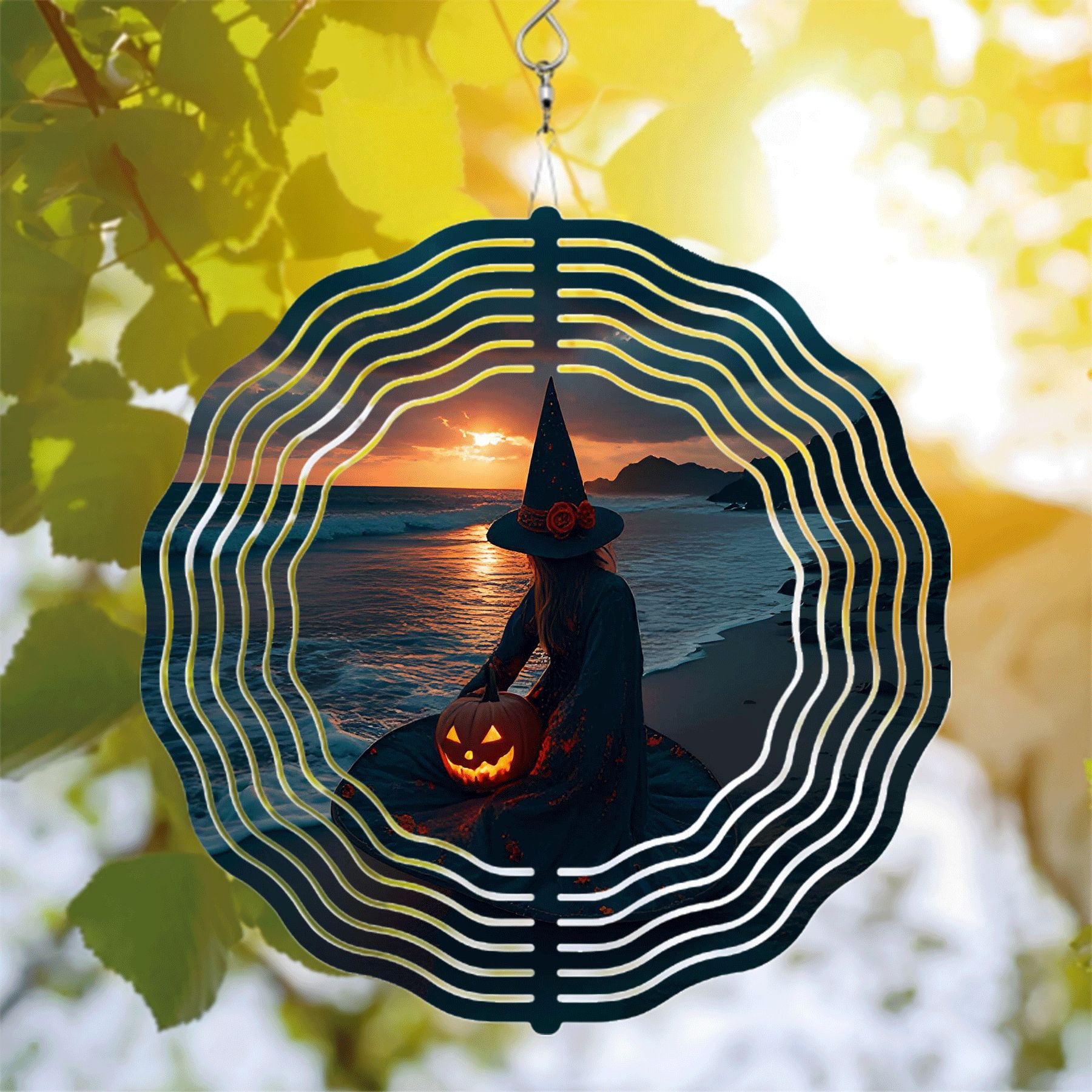 Enchanting Metal Hanging Wind Spinners & Chimes - Intricate Circular ...