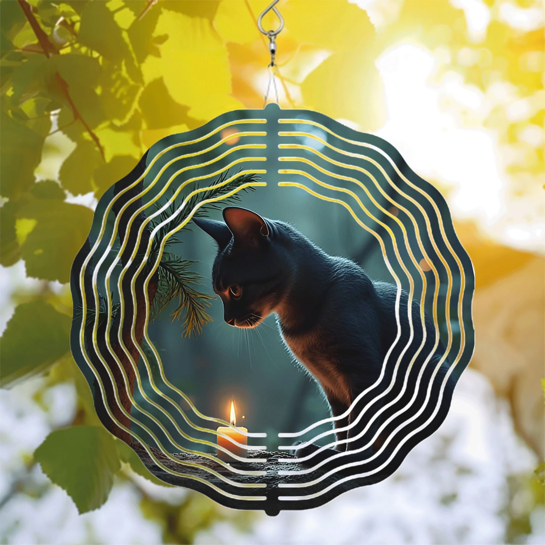 Enchanting Metal Hanging Wind Spinners & Chimes - Mystical Circular ...