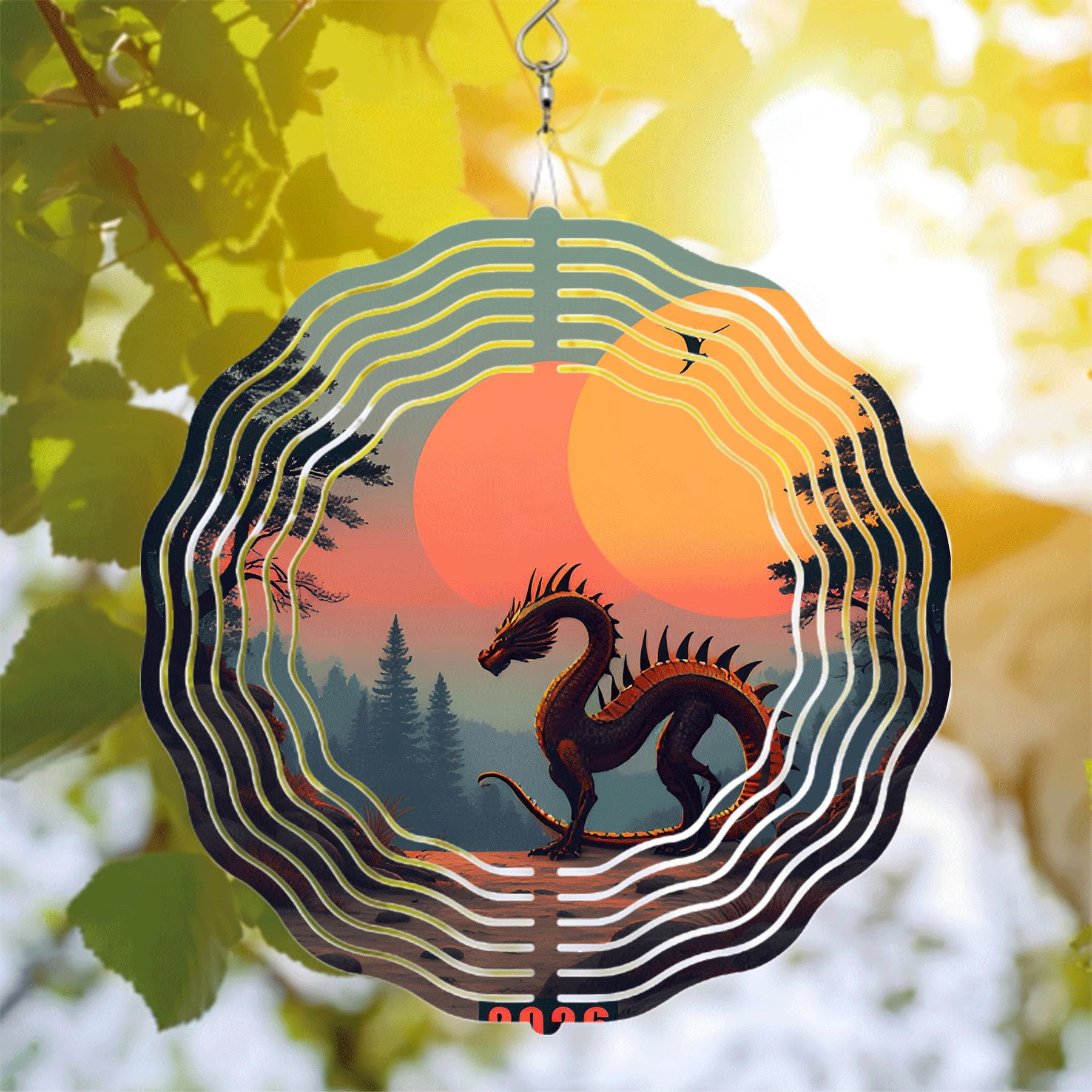 Enchanting Metal Hanging Wind Spinners & Chimes - Serene Dragon Design ...