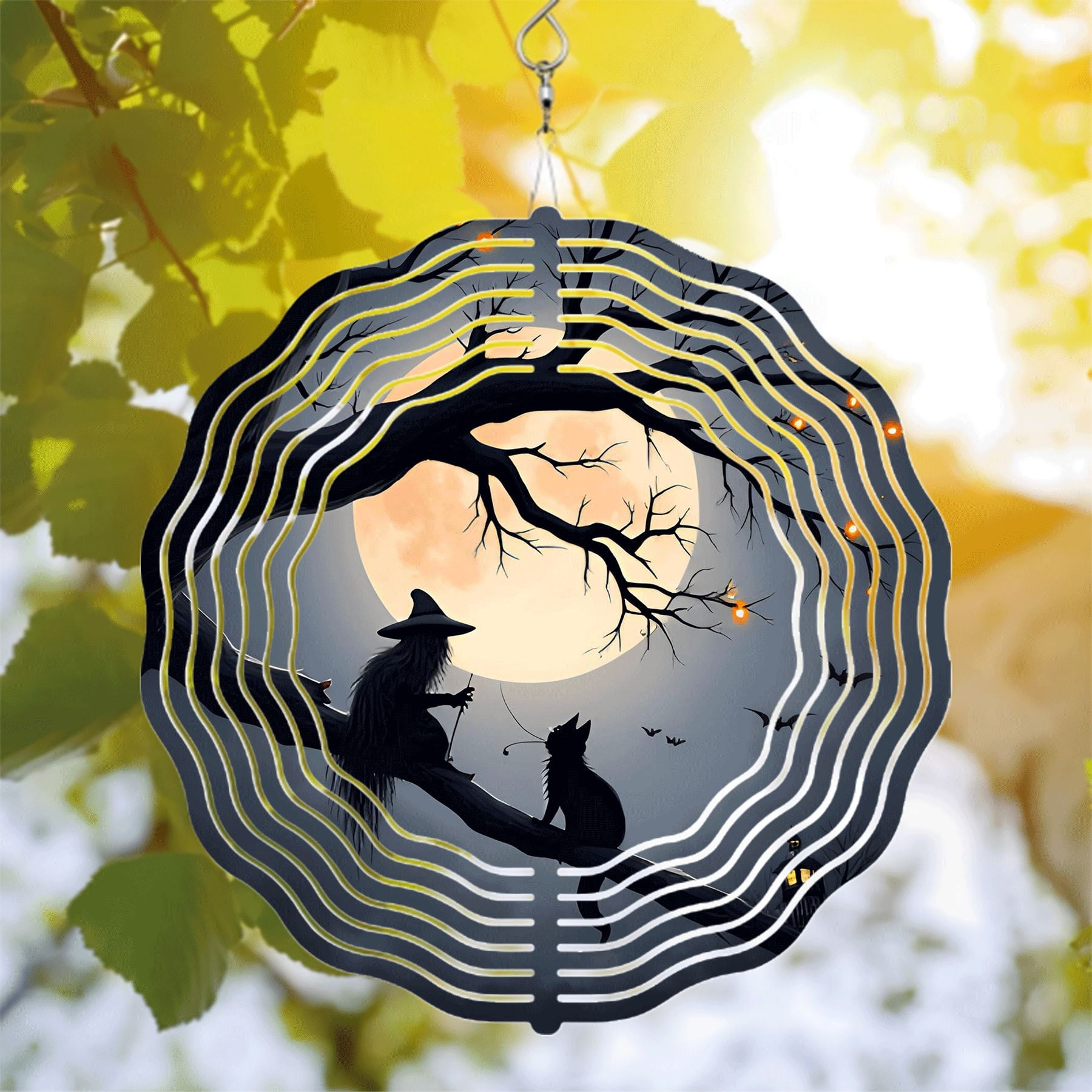 Enchanting Metal Hanging Wind Spinners & Chimes - Spiral Design with ...