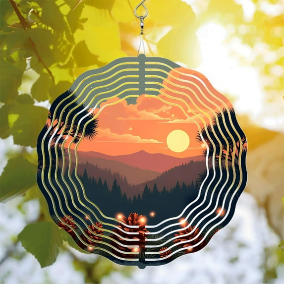 Enchanting Metal Hanging Wind Spinners & Chimes - Vibrant Patterns for ...