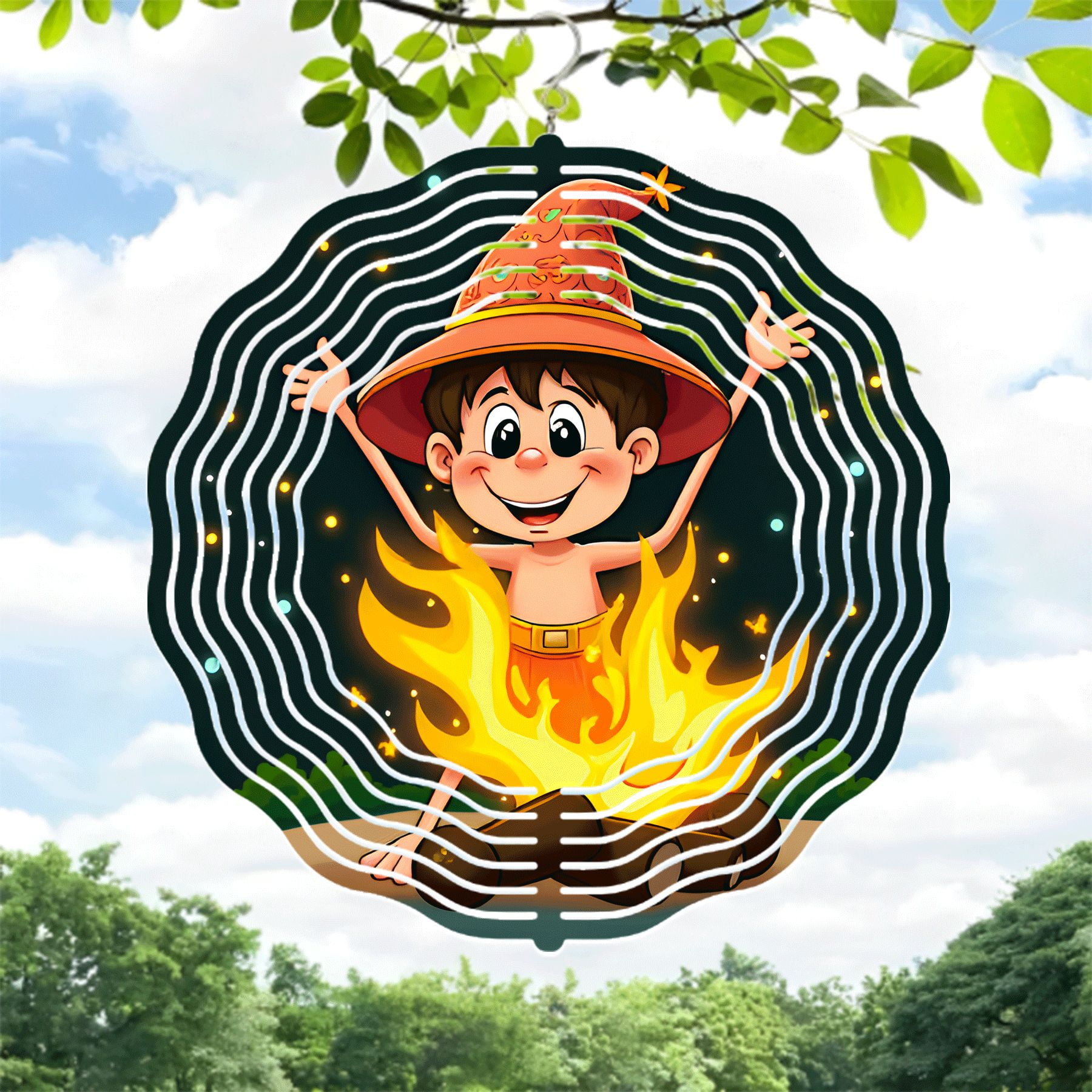 Enchanting Metal Hanging Wind Spinners - Magical Starry Hat Design for ...
