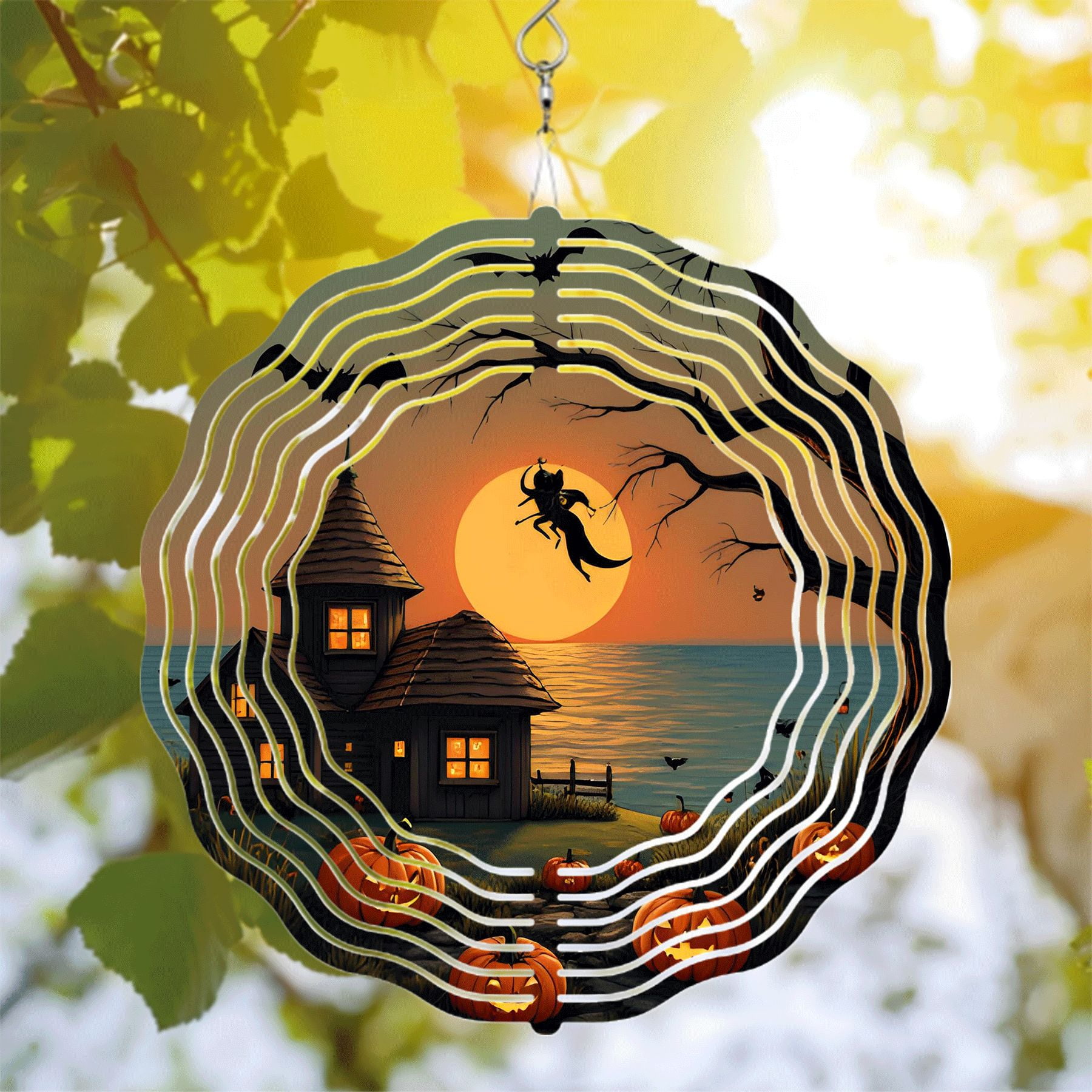 Enchanting Metal Hanging Wind Spinners - Whimsical Design with Spirals ...