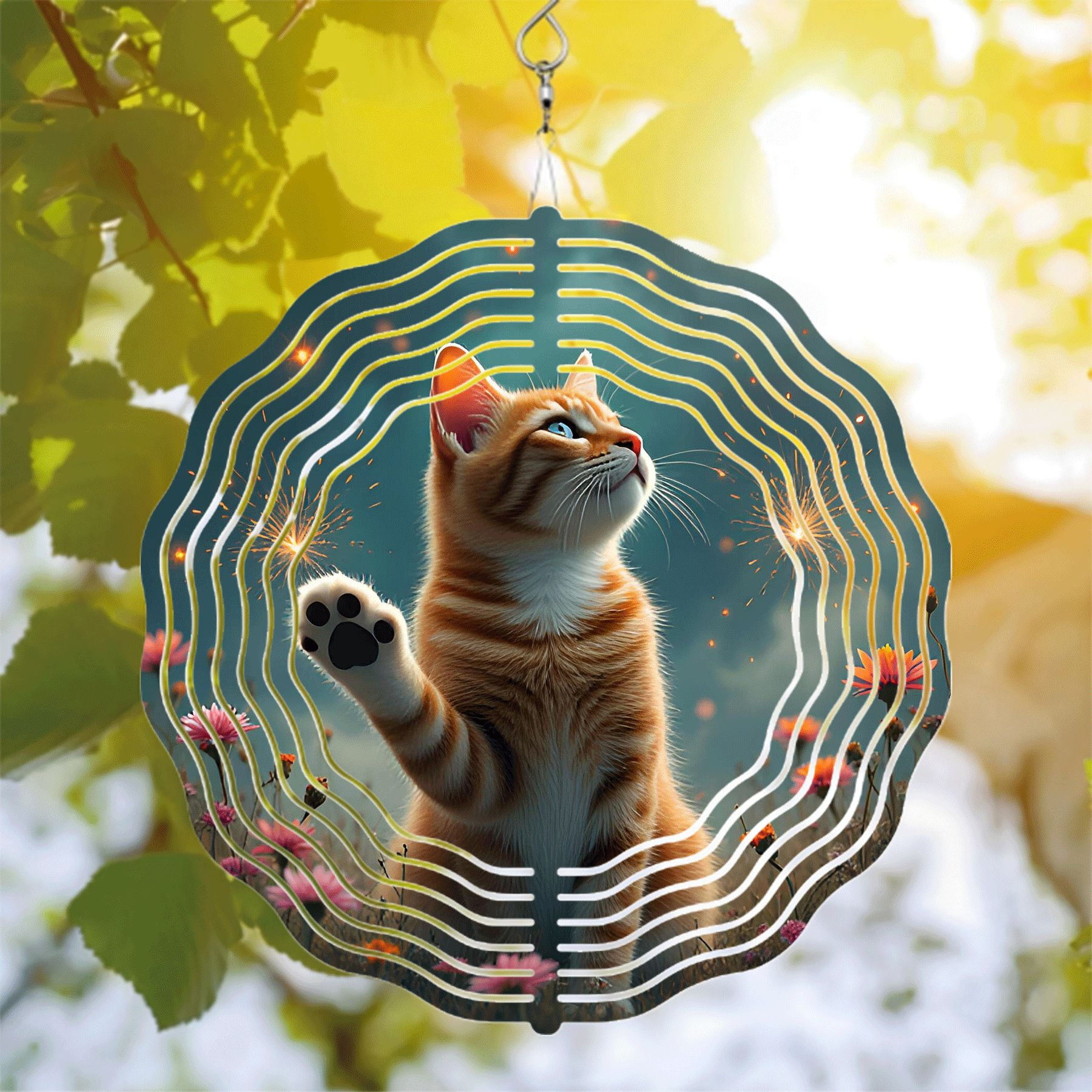Enchanting Metal Hanging Wind Spinners with Concentric Circular ...