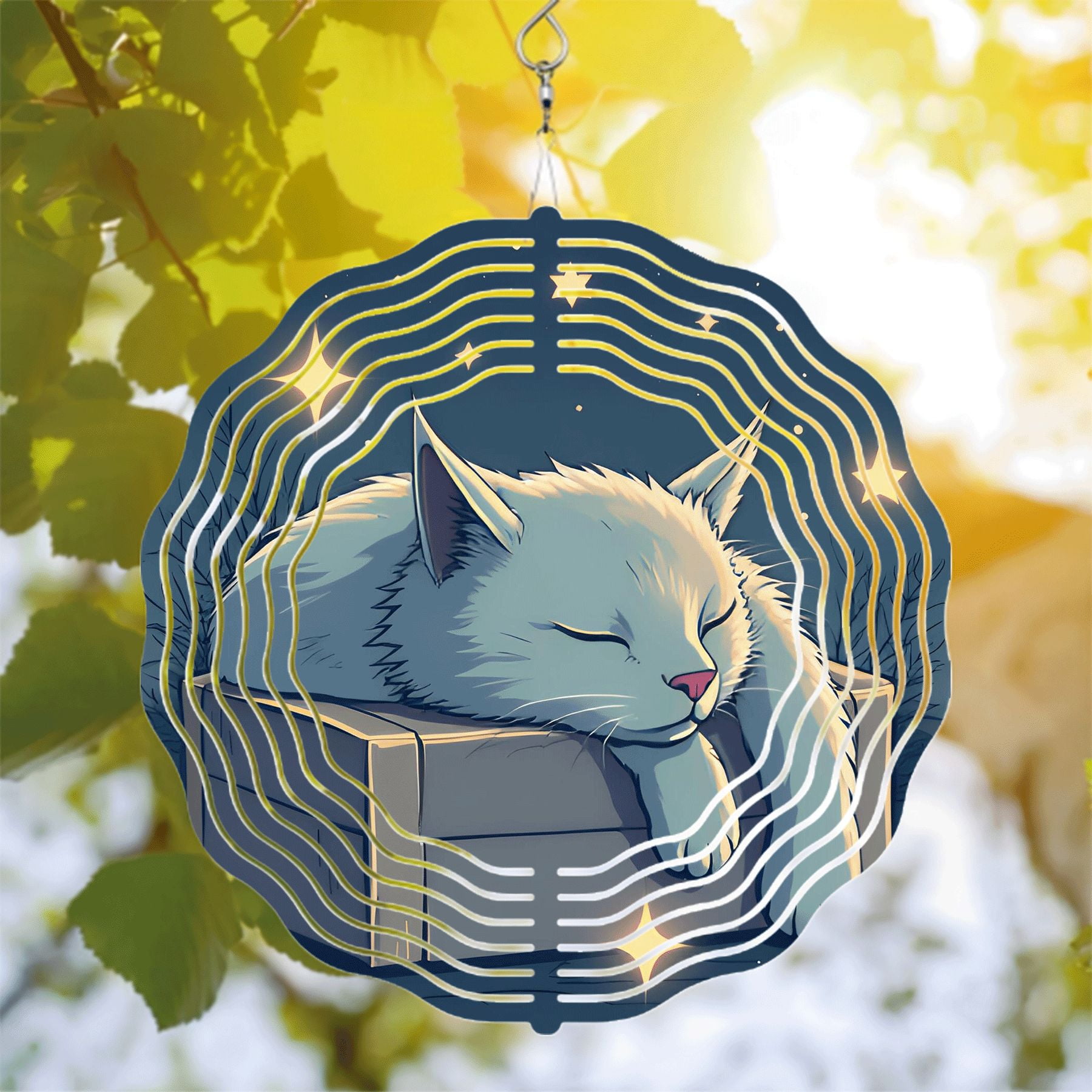 Enchanting Metal Hanging Wind Spinners with Concentric Wave Patterns ...