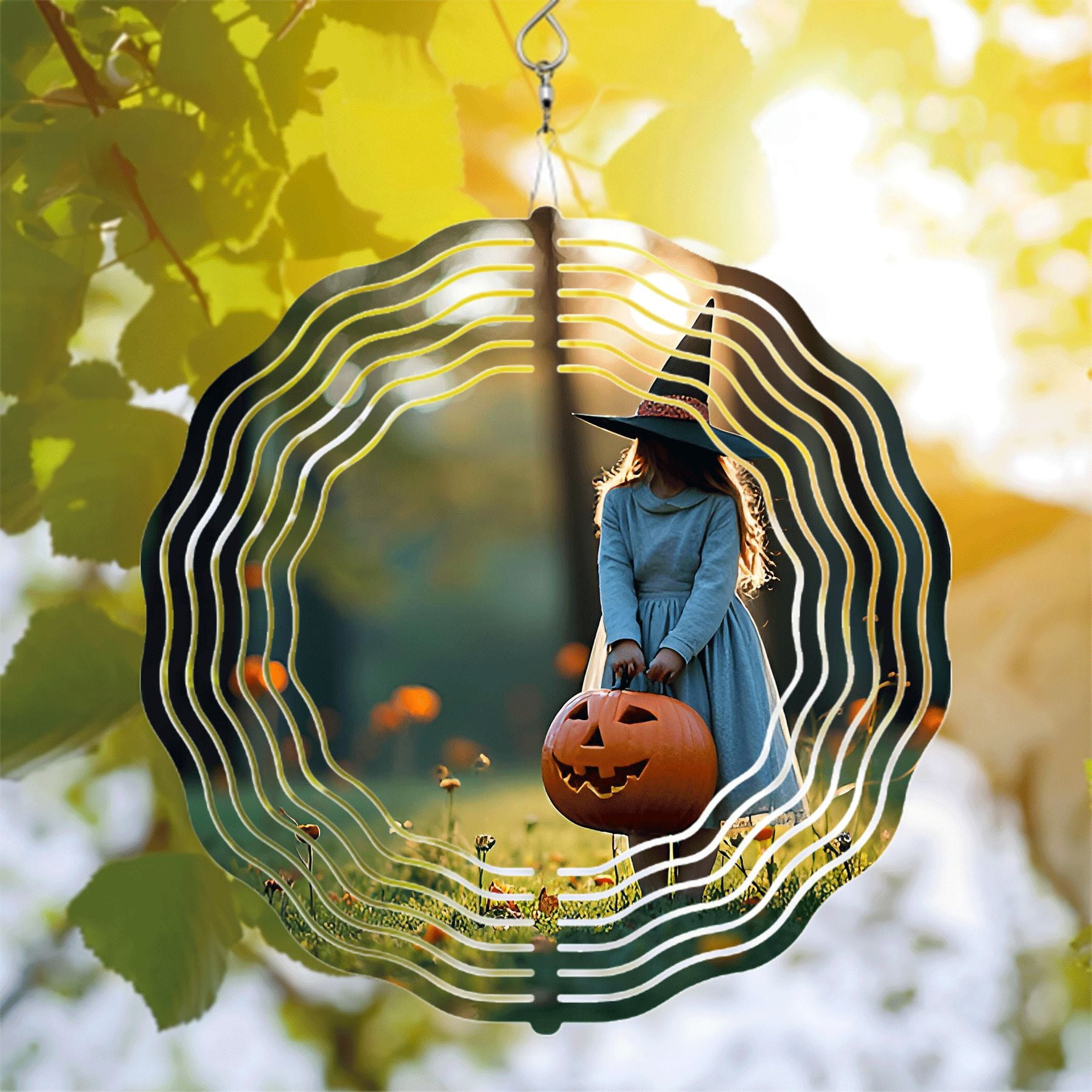 Enchanting Metal Hanging Wind Spinners with Magical Concentric Patterns ...