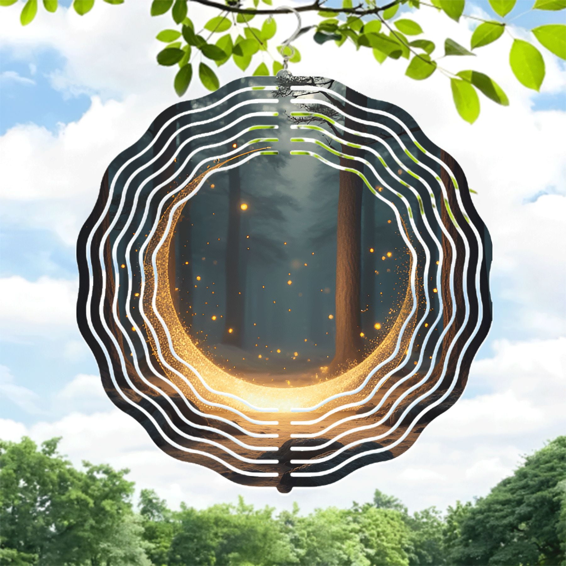 Enchanting Metal Hanging Wind Spinners with Sound Wave Design - Magical ...
