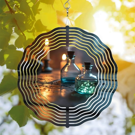 Enchanting Metal Hanging Wind Spinners with Sound Wave Design ...