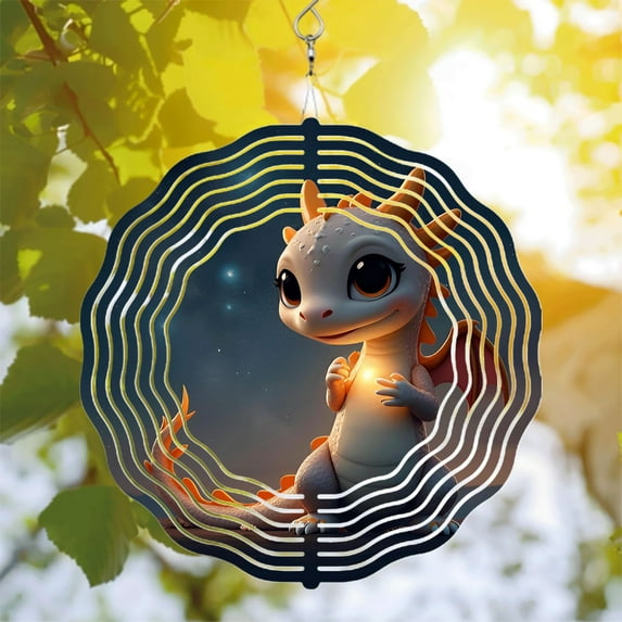 Enchanting Metal Hanging Wind Spinners with Starry Circular Patterns ...