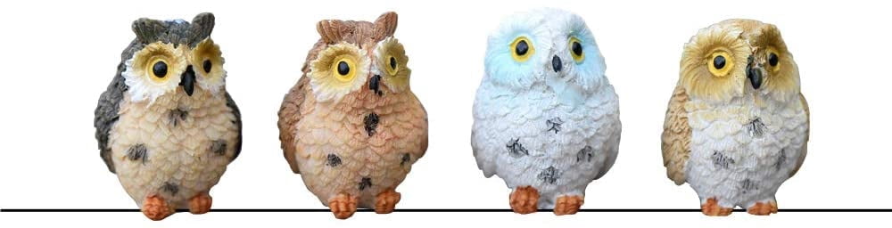 Enchanting Micro Landscape Miniature Figurines, Mini Resin Owls for ...