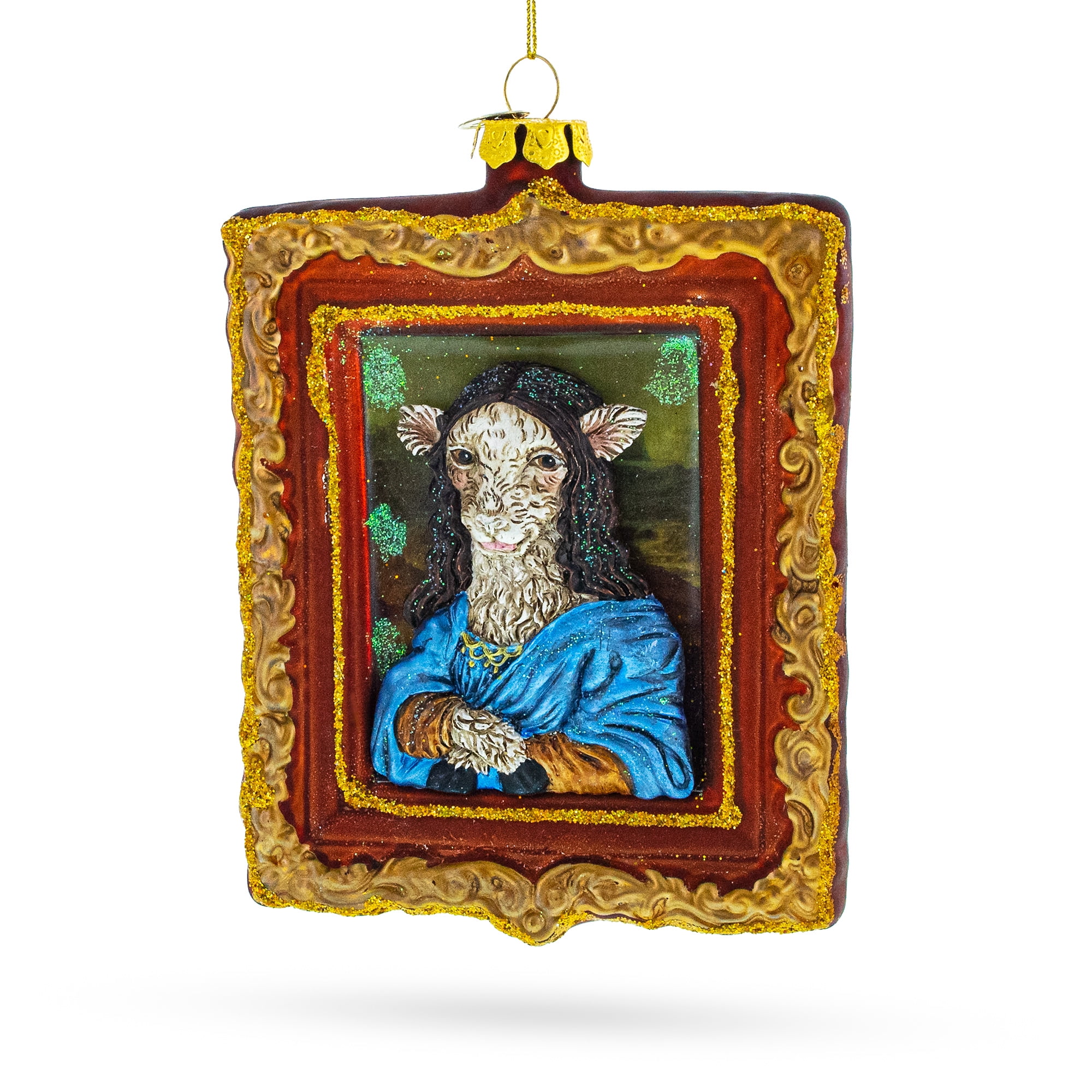 Mona Lisa Sheep Glass Christmas Ornament - Walmart.com