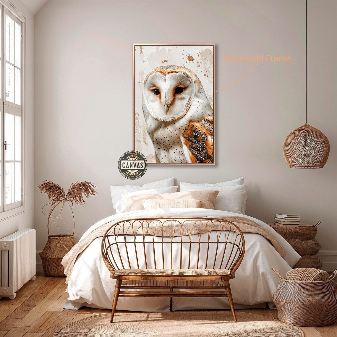 Enchanting Owl Poster Bird Of Prey Wall Art Beautiful Feathers Poster ...