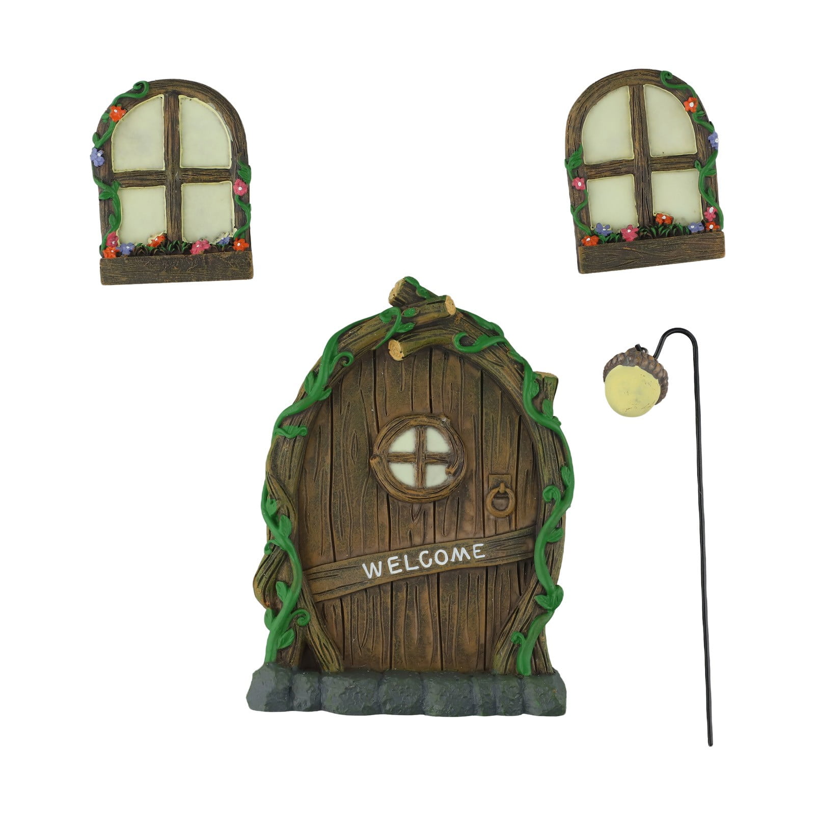 Enchanting Resin Fairy Door and Window Set - Luminous Garden Decor for ...