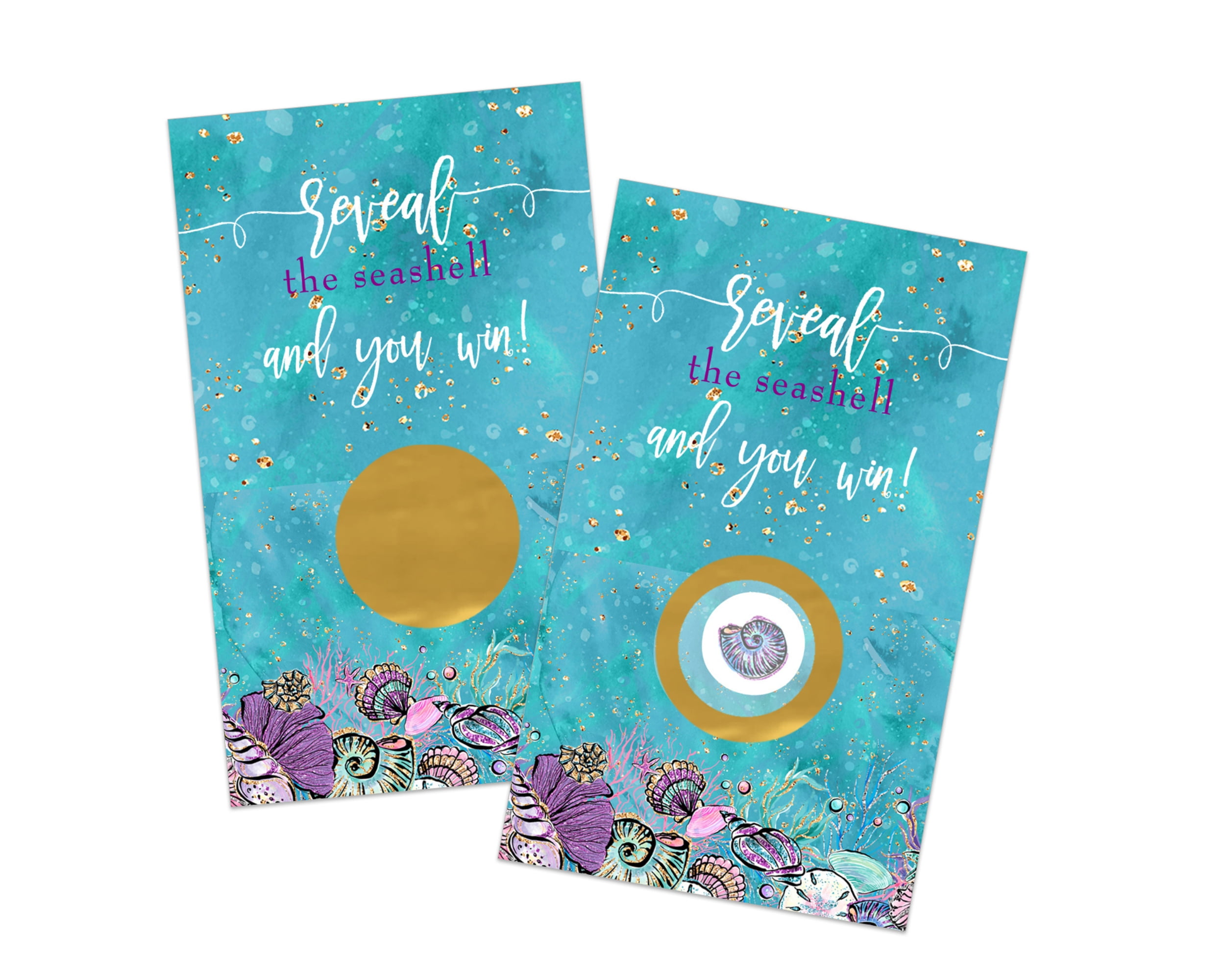 Enchanting Seashells Scratch Off Game Cards - 28 Pack for Bridal & Baby ...