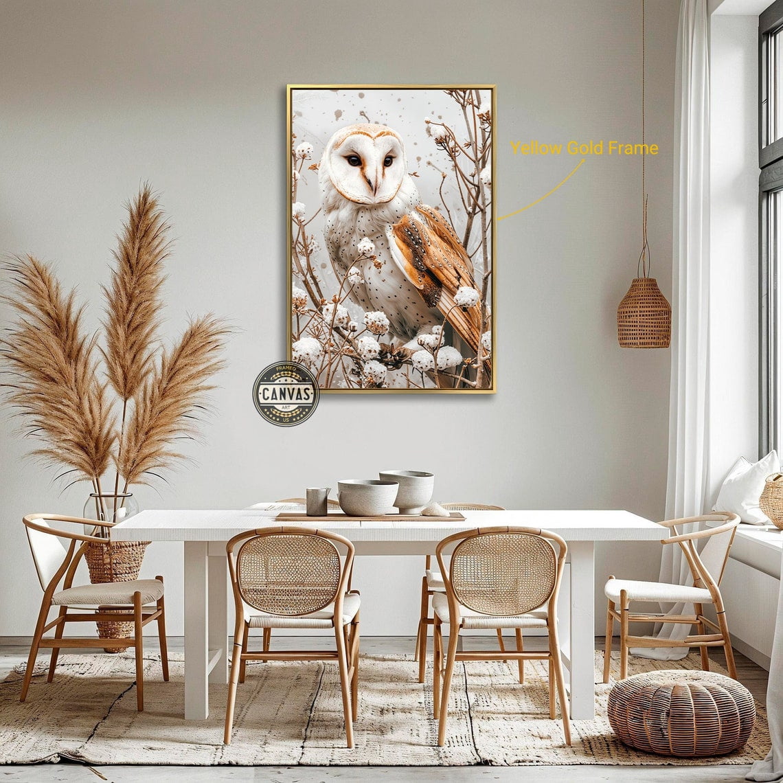 Enchanting Snowy Owl Poster Bird Prey Wall Art Winter Wildlife Poster ...