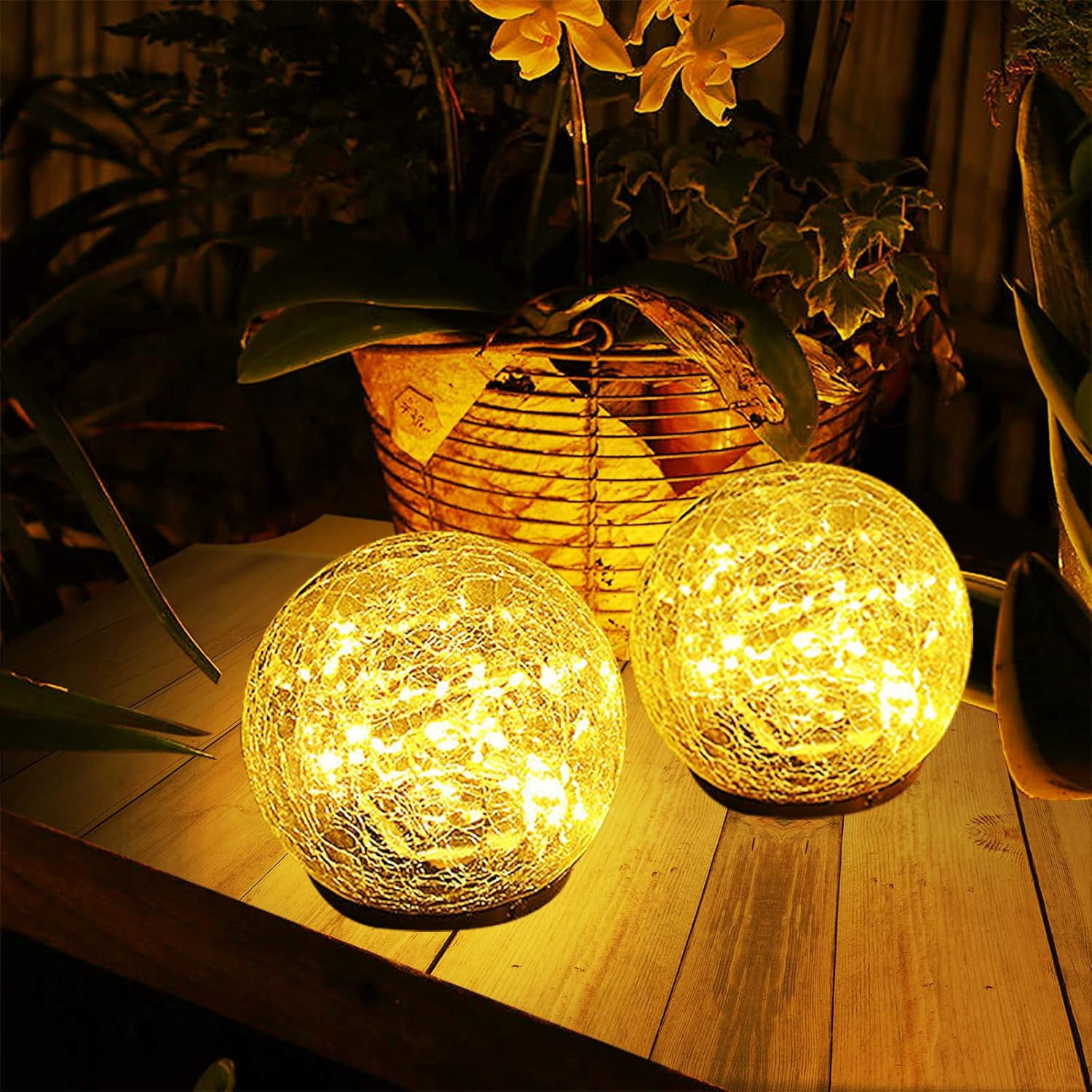 Enchanting Solar Decorations For Your Outdoor Oasis, Cracked Glass ...