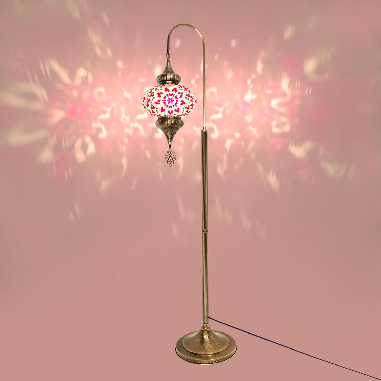 Enchanting Turkish Mosaic Floor Lamp - Moroccan Swan Neck Design ...