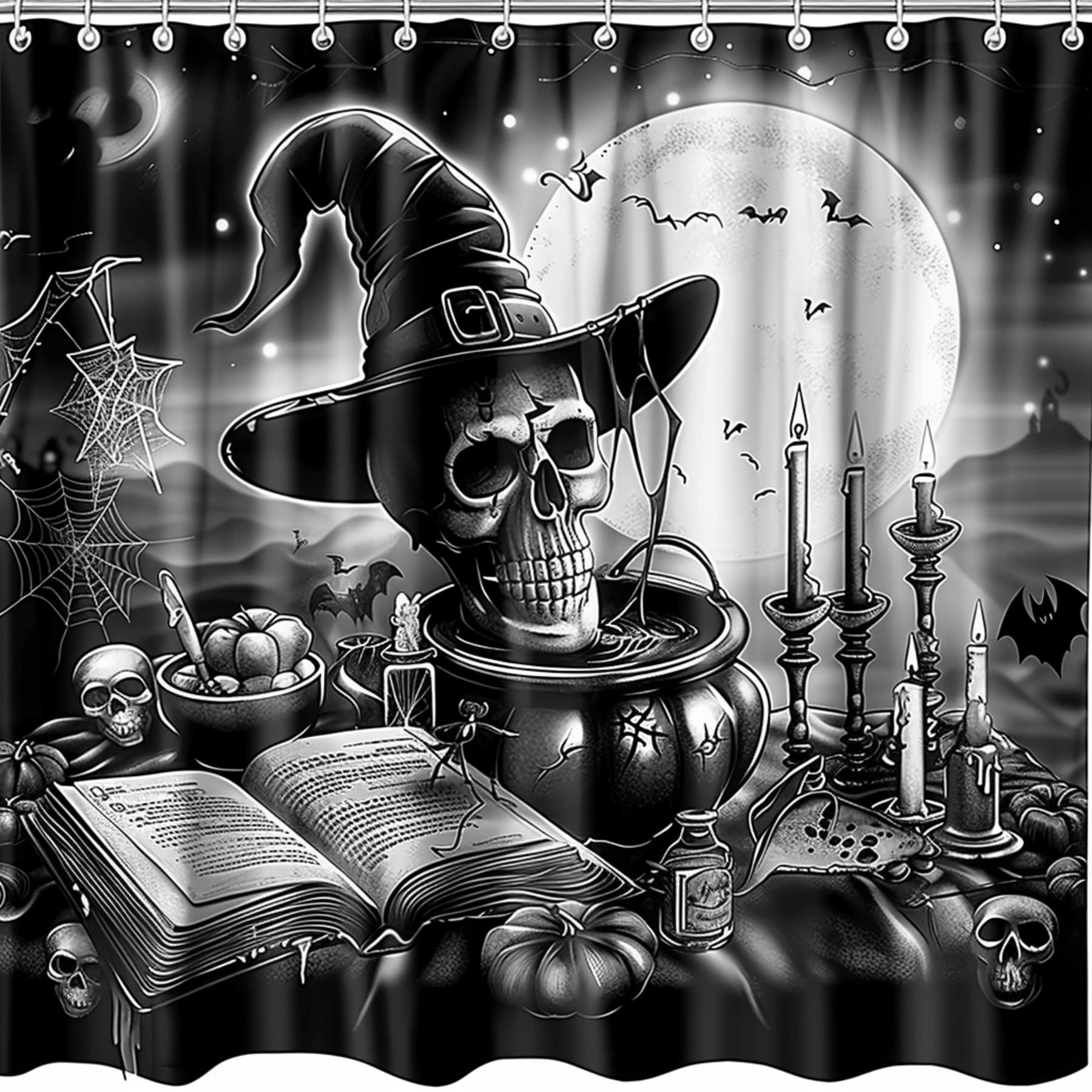 Enchanting Witch's Lair Shower Curtain Spooky Halloween Decor with ...