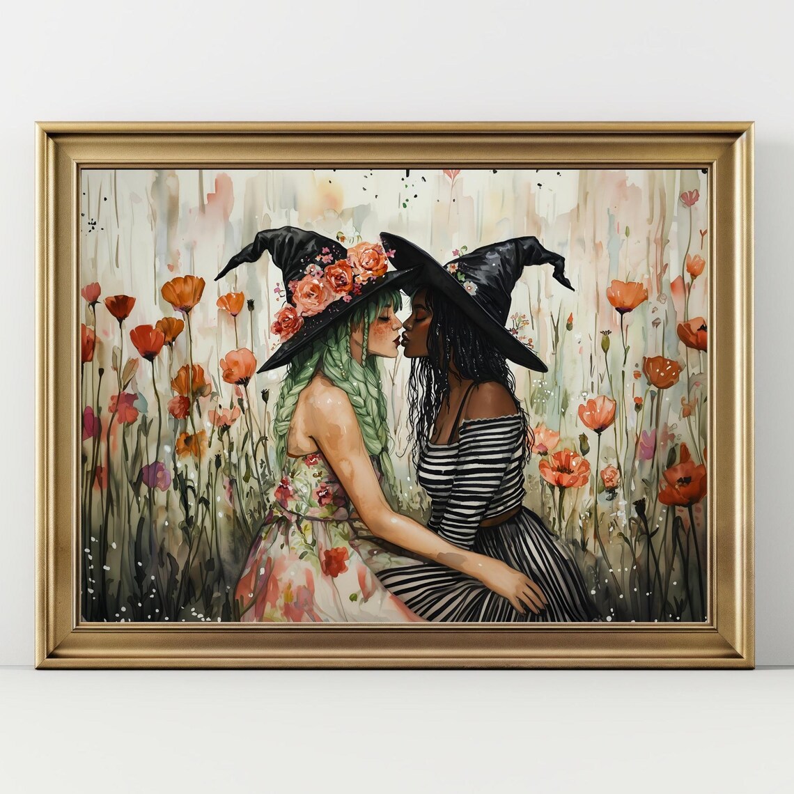 Enchanting Witchy Lesbian Art Print, Sapphic Home Decor, Lgbtq+ Art ...