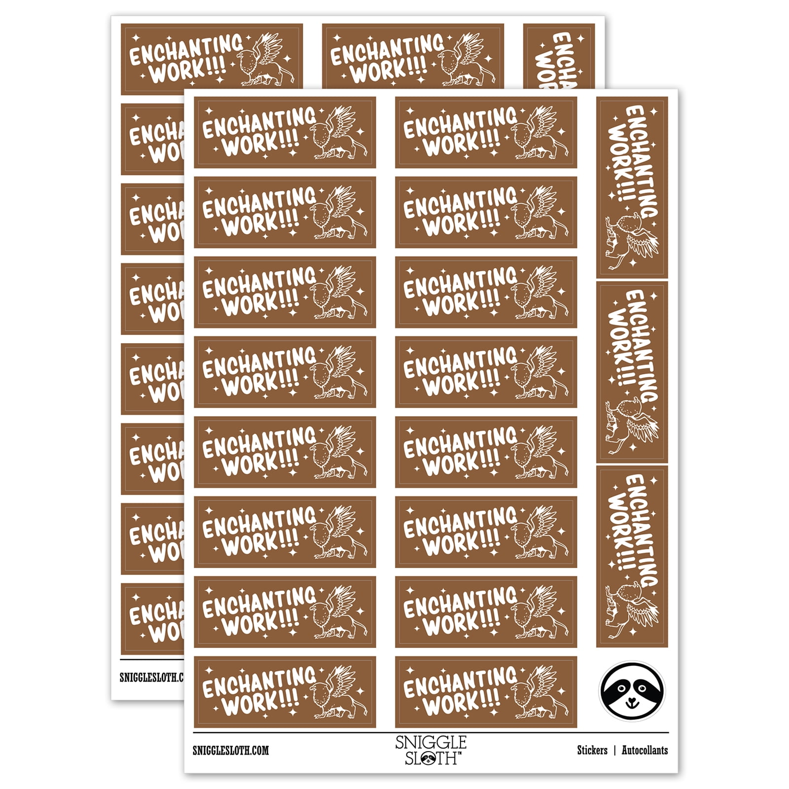 Enchanting Work Griffin Teacher Student School Sticker Set - Brown ...