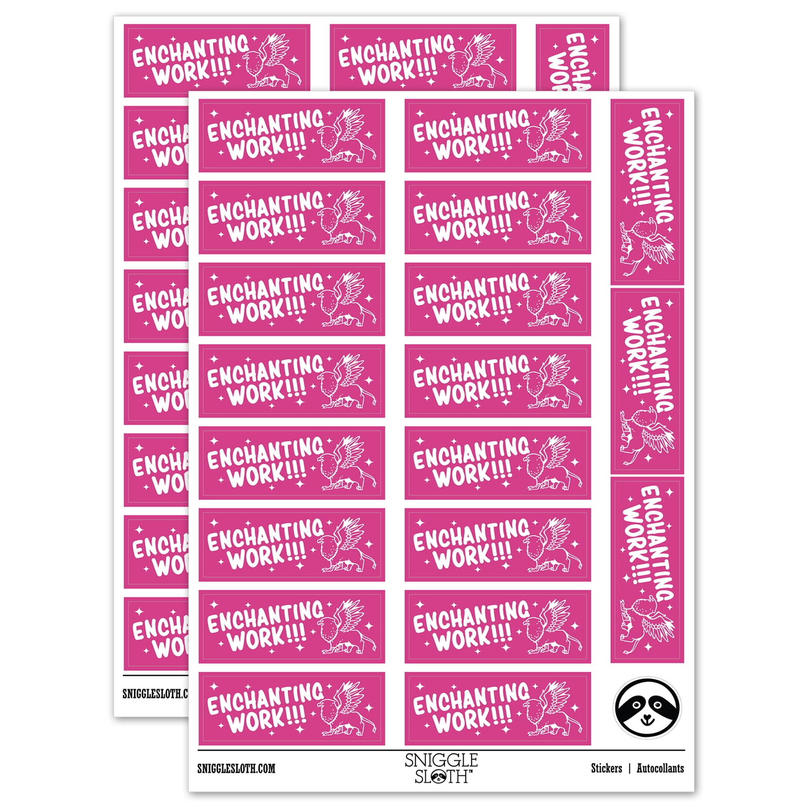 Enchanting Work Griffin Teacher Student School Sticker Set - Hot Pink ...