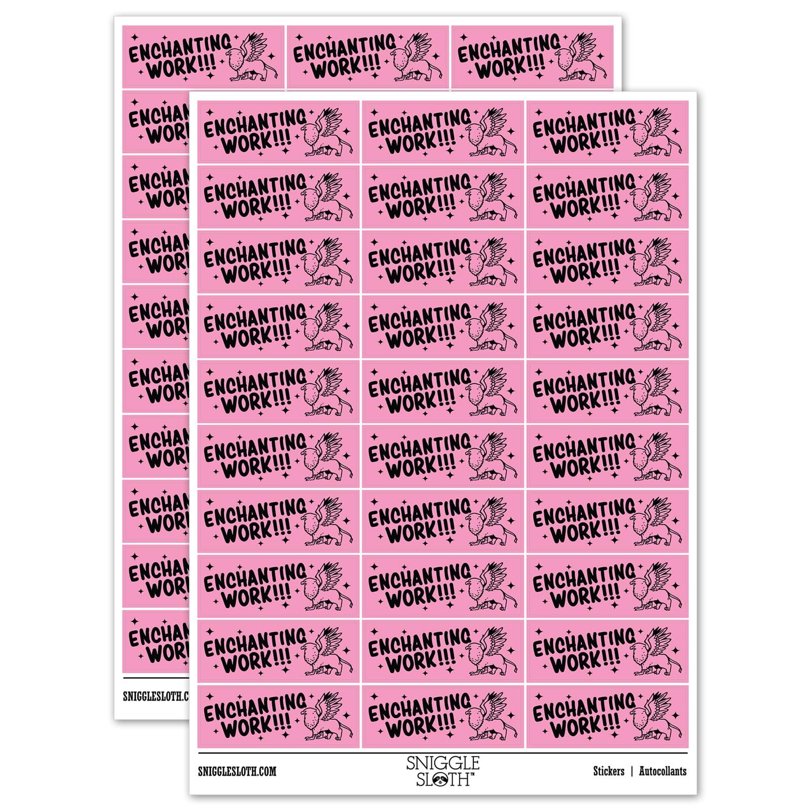 Enchanting Work Griffin Teacher Student School Sticker Set - Light Pink ...
