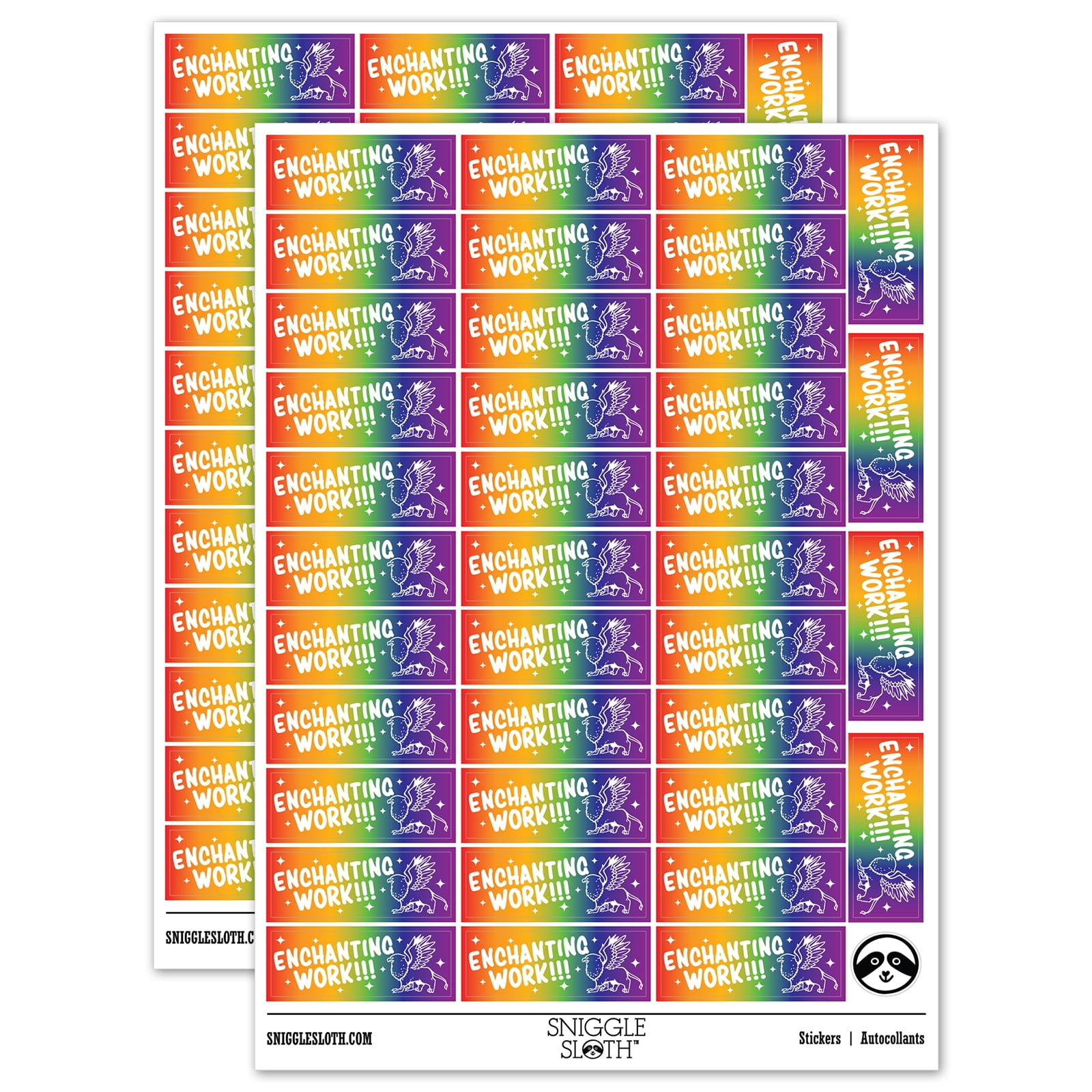 Enchanting Work Griffin Teacher Student School Sticker Set - Rainbow ...