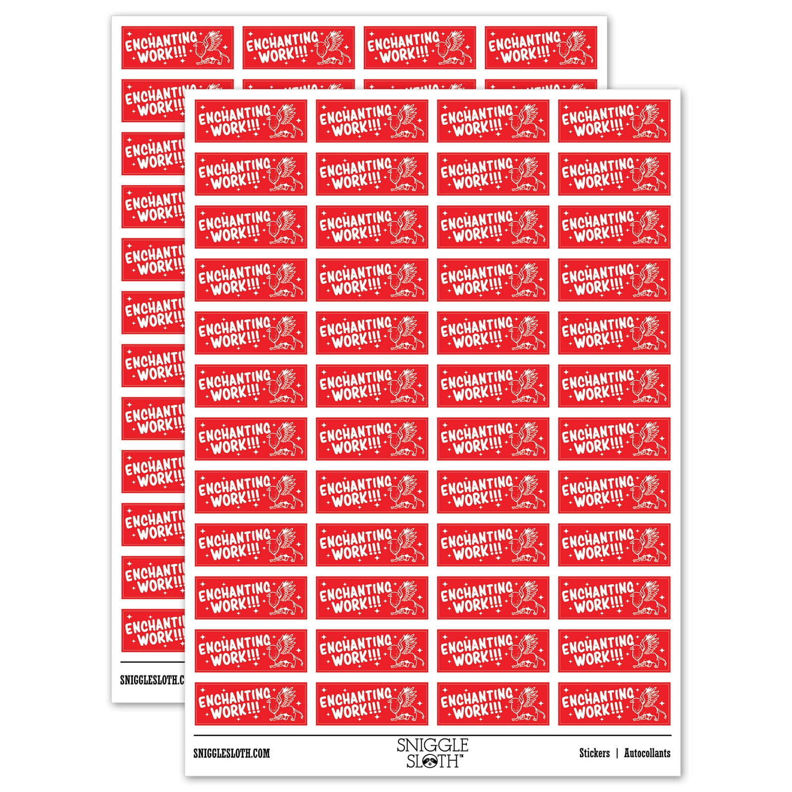 Enchanting Work Griffin Teacher Student School Sticker Set - Red ...