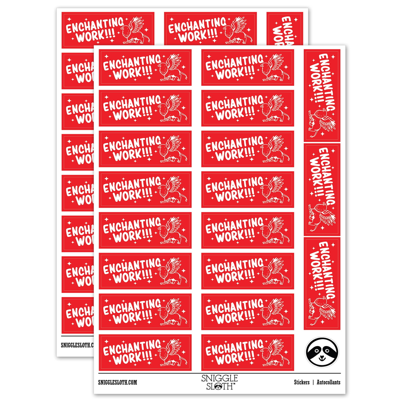 Enchanting Work Griffin Teacher Student School Sticker Set - Red ...