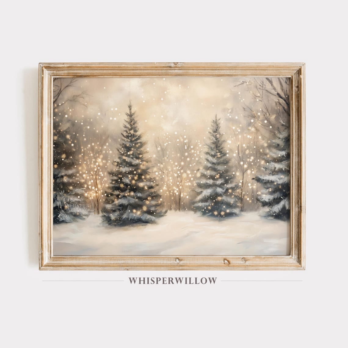 Enchantingest Winter Tree Lights, Twinkle Snowy Woods, Landscape Wall ...